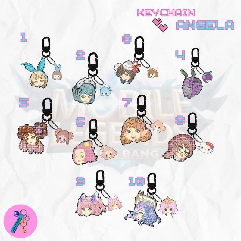 Jual keychain/gantungan kunci gambar skin angela mlbb mobile legends ...