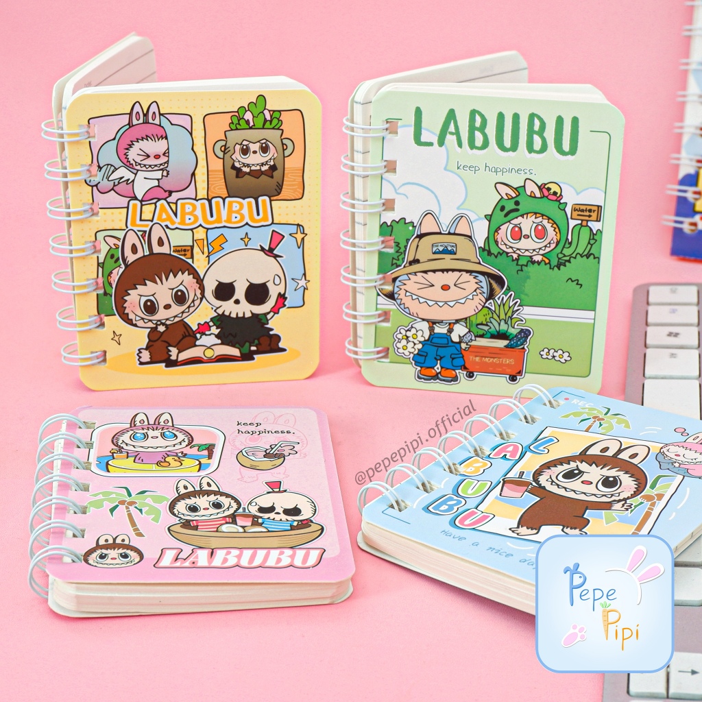 Jual Notebook Spiral A7 Labubu Note book Kawat Hard Cover Catatan Saku ...