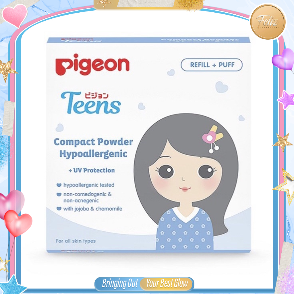 Jual * FELIZ * PIGEON TEENS Compact Powder + UV Protection (Biru ...