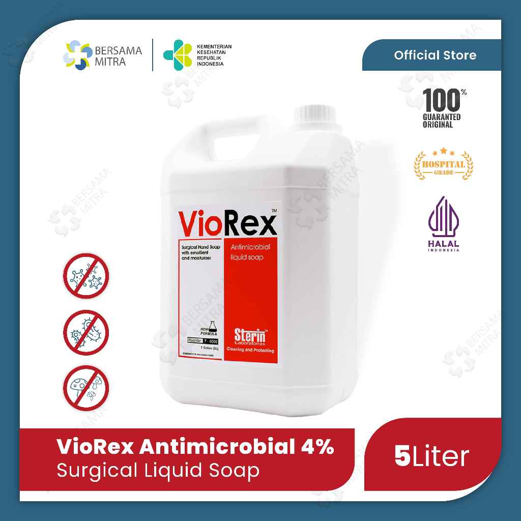 Jual VioRex Antimicrobial Surgical Liquid Soap - Galon 5L | Shopee ...