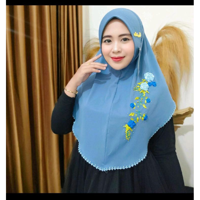 Jual jilbab fo diva sulam bunga mewah | Shopee Indonesia