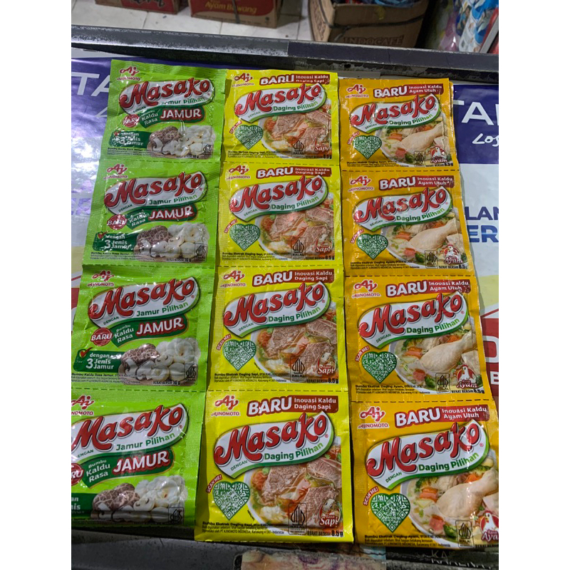 Jual Masako Ayam/ Sapi/ Kaldu Jamur 1 renceng isi 12 sachet x 8,5 gram ...