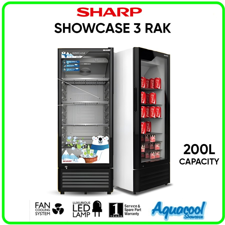 Jual SHOWCASE SHARP SCH 210 FS MESIN PENDINGIN MINUMAN 3 RAK ...