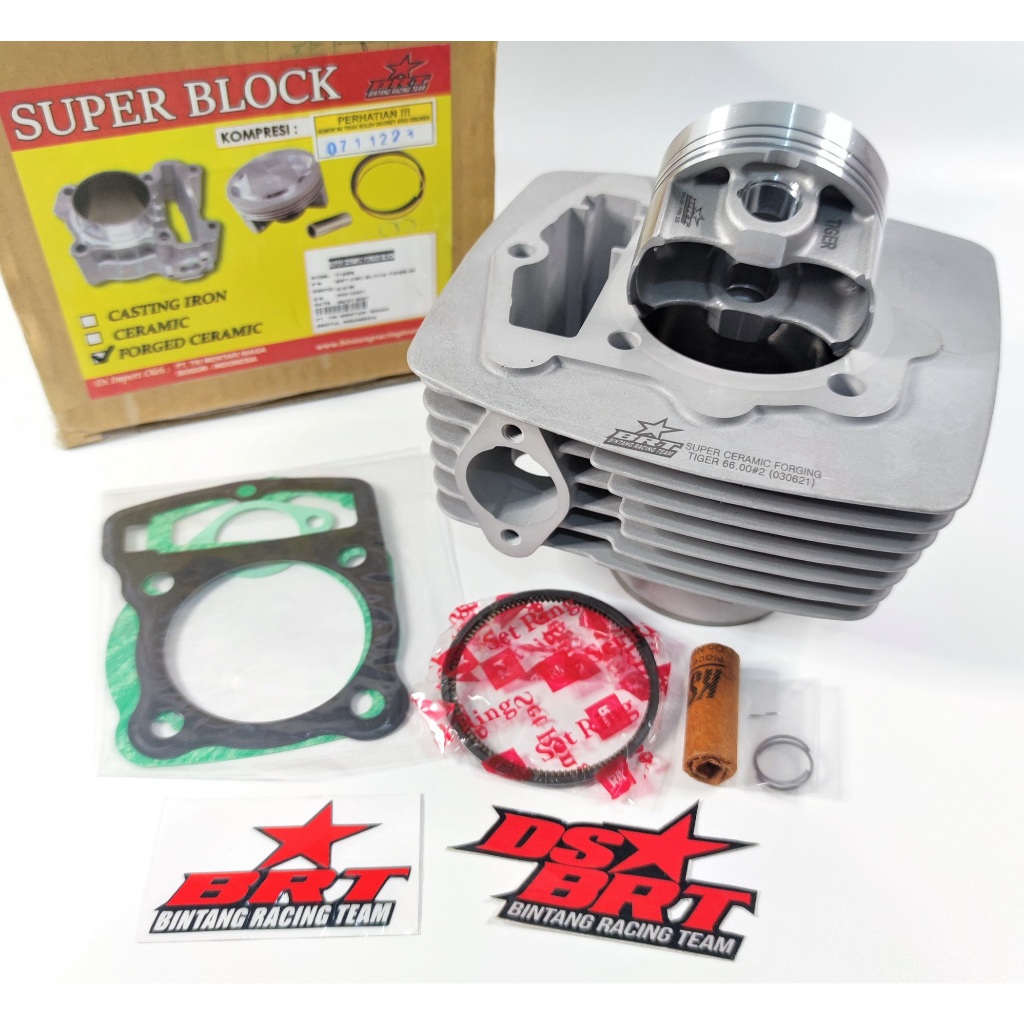 Jual Blok BRT Ceramic & Forged Piston TIGER GL MEGAPRO Keramik 66 mm BORE UP 213 215 CC | Shopee ...