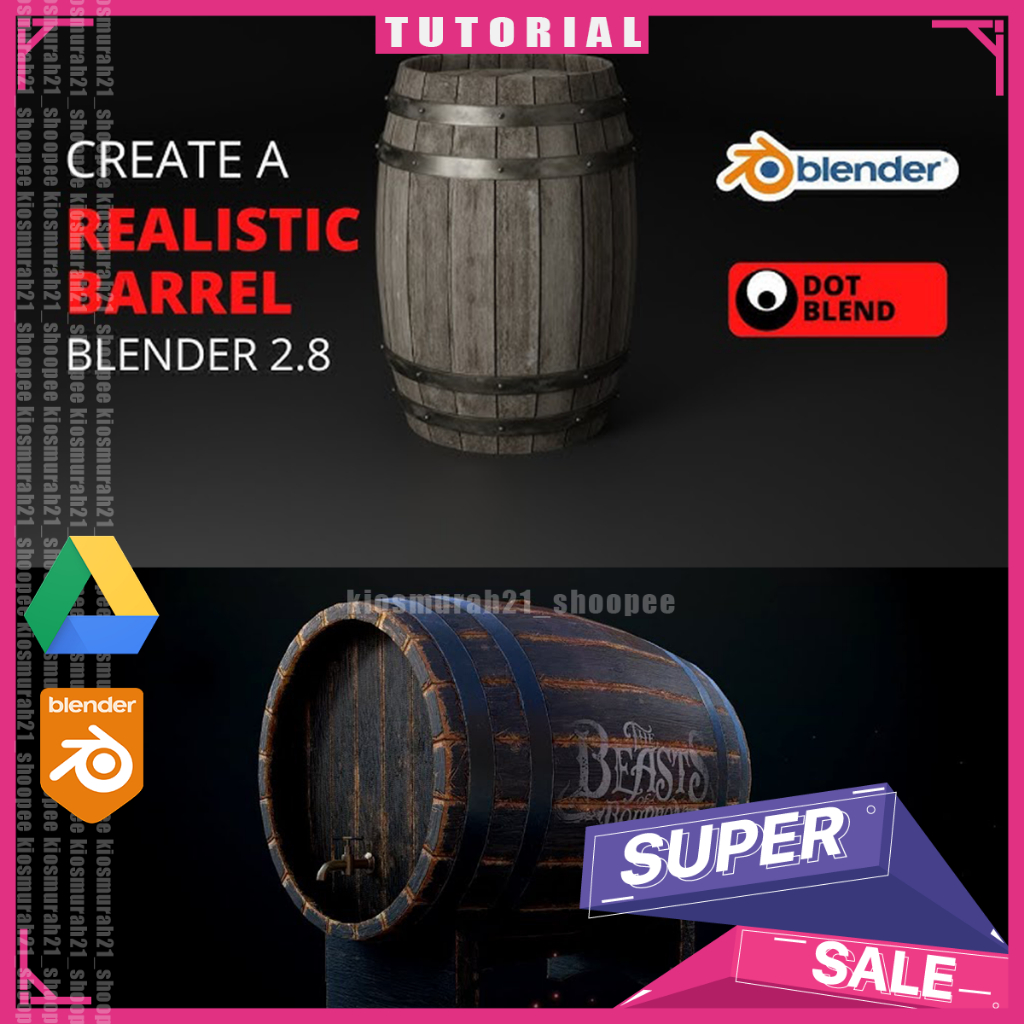 Jual Blender 3D - Creating an old barrel in Blender 3D Blender Tutorial | Shopee Indonesia