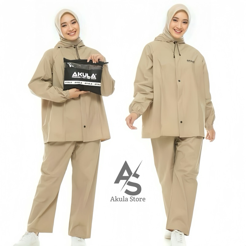 Jual Jas Hujan AKULA Raincoat setelan Pria Wanita Dewasa Anti Rembes Bahan tebal dan kuat ...