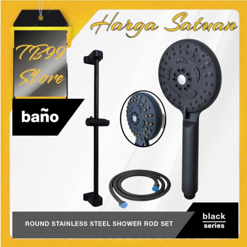 Jual Shower Tiang Set Bano Black Series / Kepala Shower Plus Tiang | Shopee Indonesia