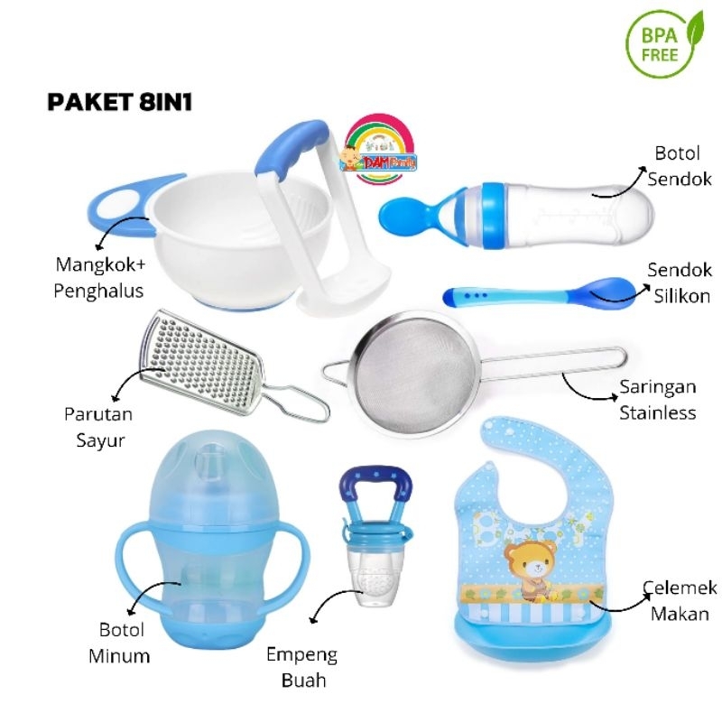 Jual Grinding Set Alat Makan Bayi Paket MPASI Lengkap Mangkok Sendok ...