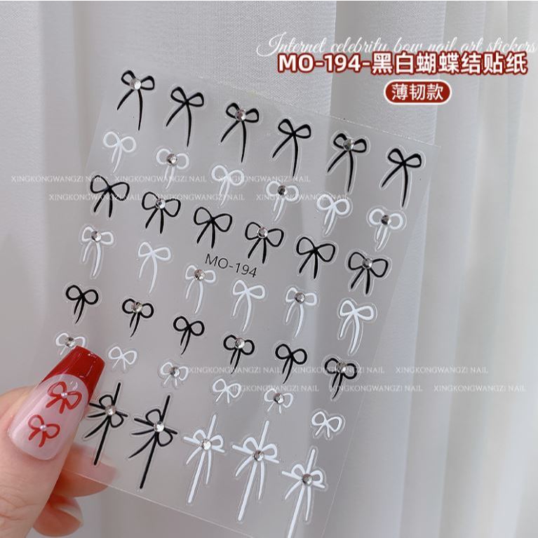 Jual Stiker Kuku PITA 3D Motif Pita Emboss Mix Berlian Imitasi ...