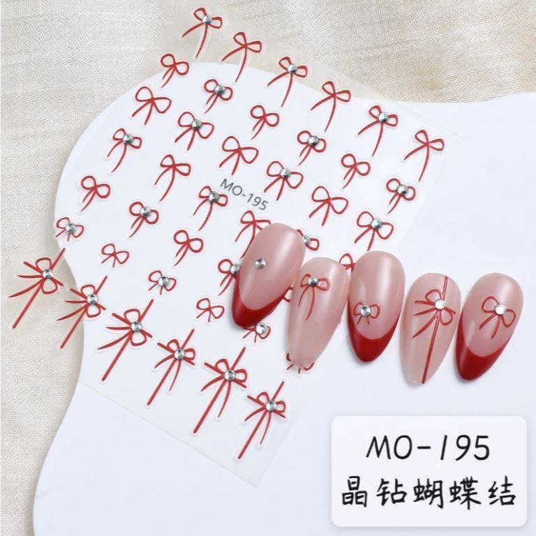 Jual Stiker Kuku PITA 3D Motif Pita Emboss Mix Berlian Imitasi ...