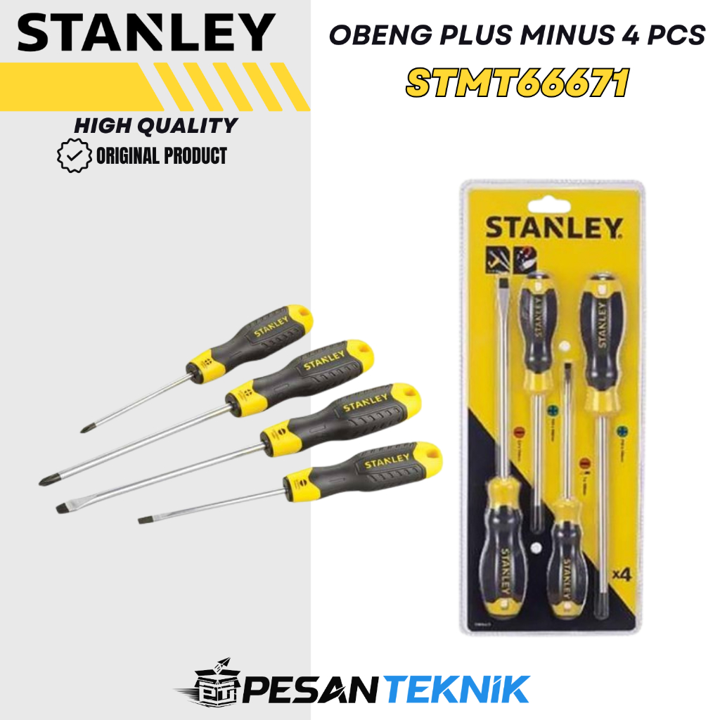 Jual Obeng Plus dan Minus set 4 Pcs Cushion Grip Screw STANLEY ...