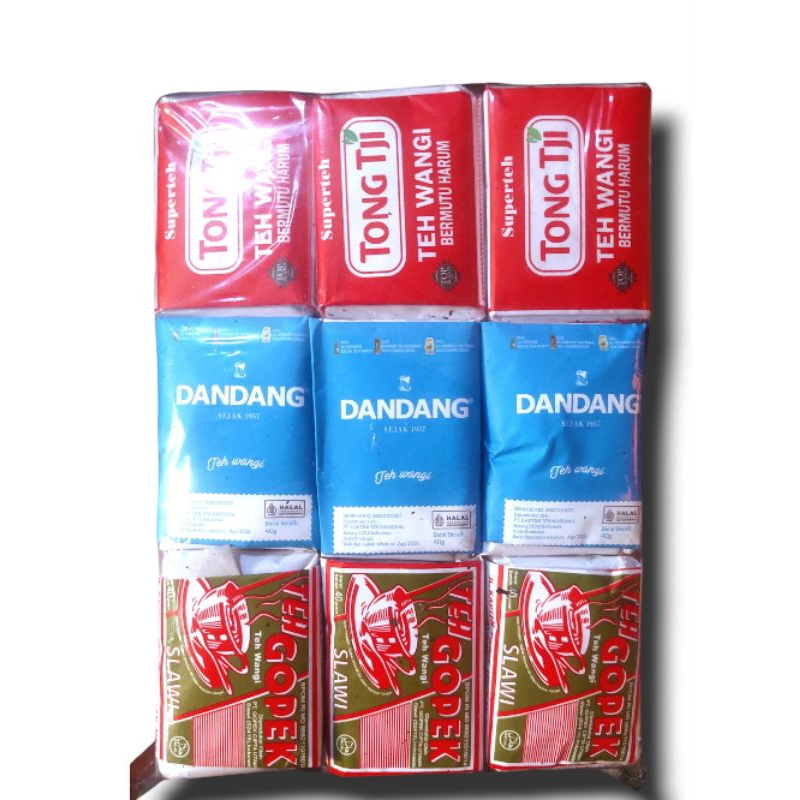 Jual paket teh ( gopek 3pcs / dndg biru 3pcs / tj super 40gram 3pcs ...