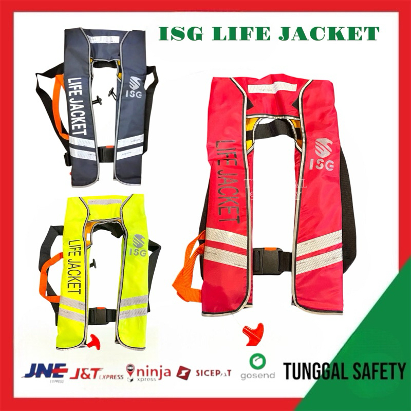 Jual ISG Life Jacket Pelampung Co2 Automatic / Pelampung Life ISG Keselamatan Murah | Shopee ...