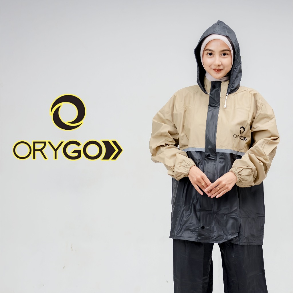Jual ORYGO - Jas Hujan Mantel Pria Wanita Bahan Karet PVC Tebal, FullPress Sealer, Anti Rembes ...