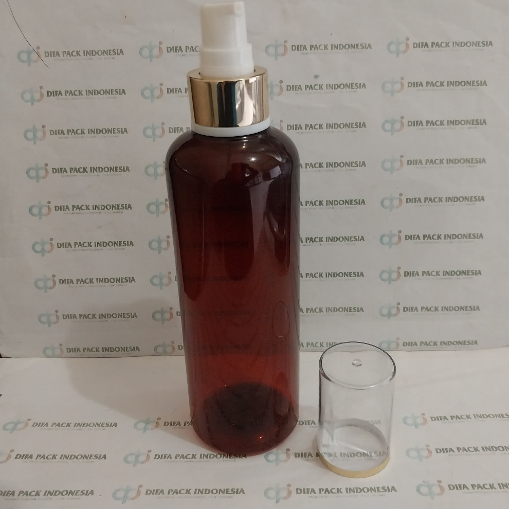 Jual Botol Kemasan bahan PET 250ml Coklat Pumptreatment Gold | Shopee ...