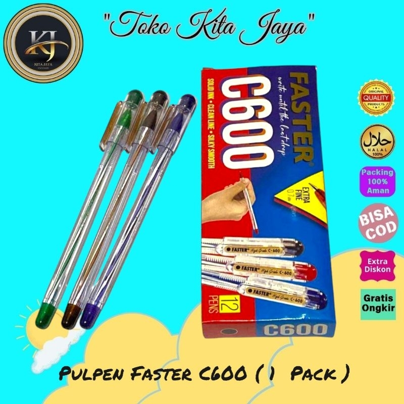 Jual Pulpen Faster C600 0.7 mm ( 1 Pack ) | Shopee Indonesia