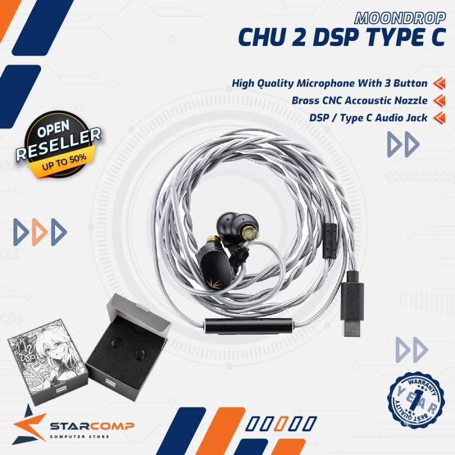 Jual Moondrop CHU 2 DSP in-Ear Monitors Type-C Plug With Mic CHU2 CHU ...