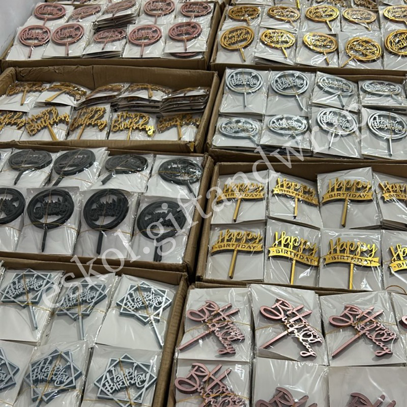 Jual Topper Ultah Happy Birthday Akrilik 10pcs | Shopee Indonesia