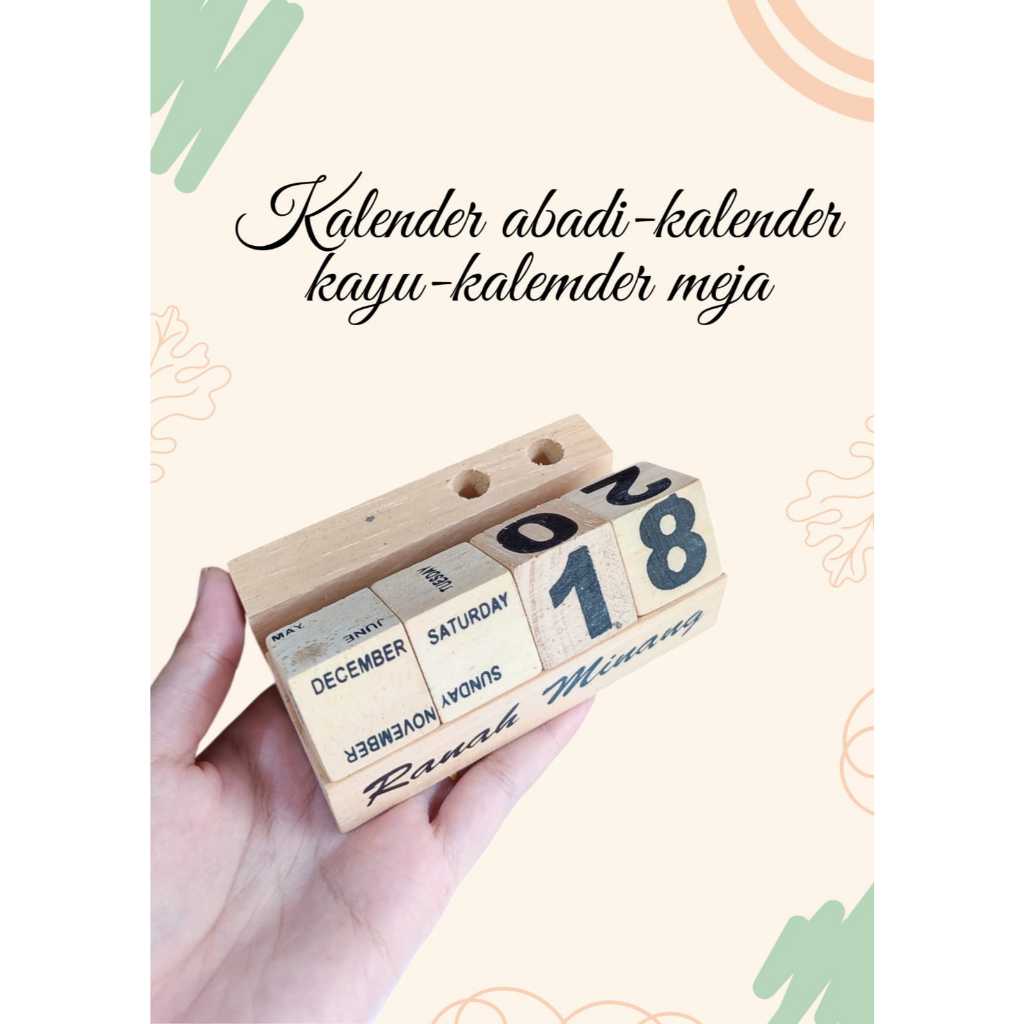 Jual JAM KAYU KALENDER ABADI - kalender kayu - kalender meja | Shopee ...