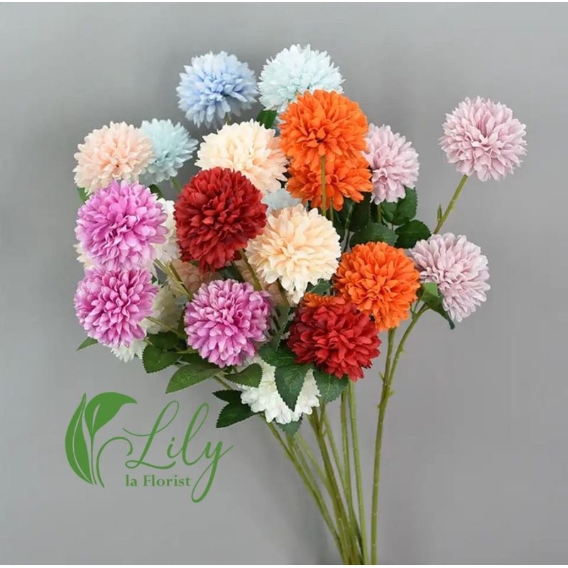 Jual Bunga pom pom mini 3 cabang artificial pertangkai AF017 | Shopee ...