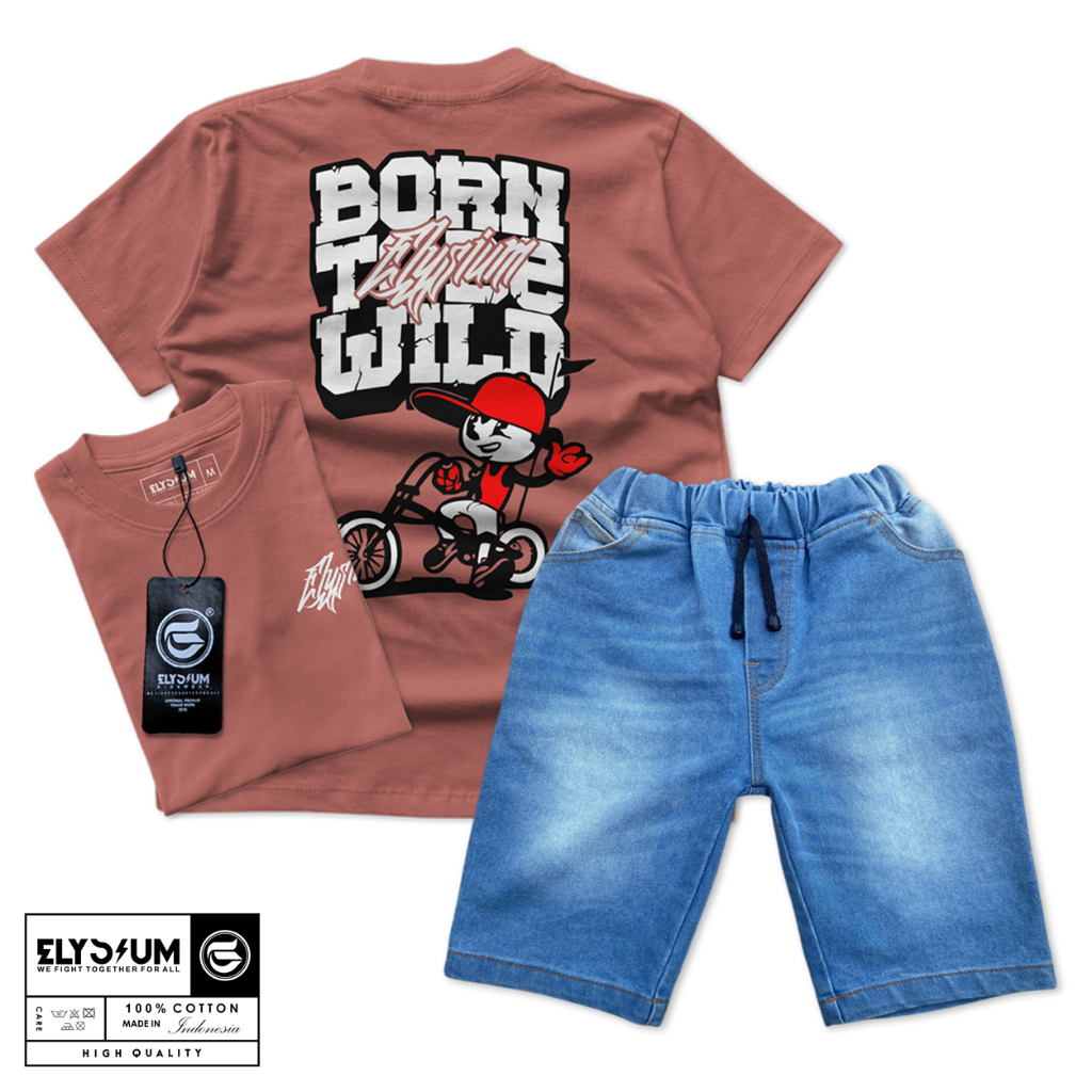 Jual Elysium KidsWear / Setelan Celana Jeans Anak / Setelan Kaos Distro Anak Celana Jeans Pendek ...
