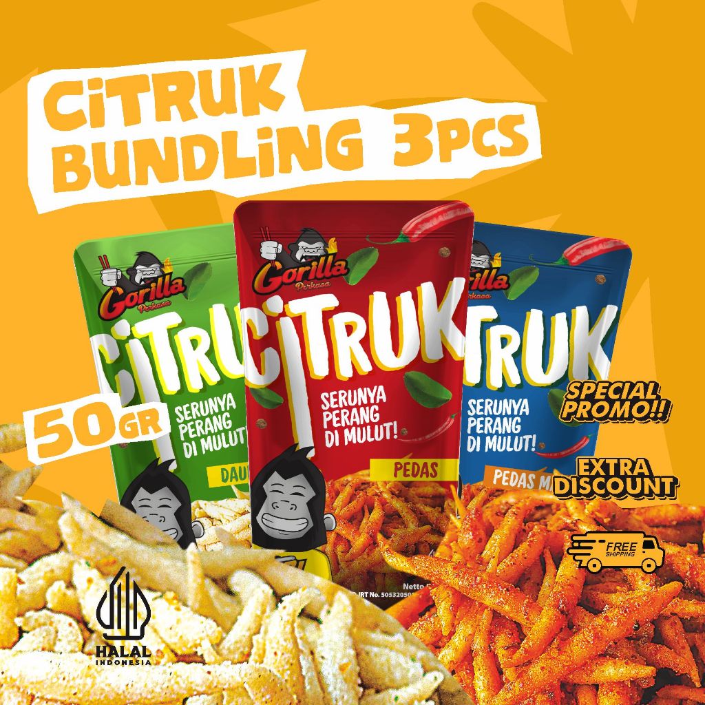 Jual Bundling Citruk 50gr 3pcs - Makanan Ringan- Snack Pedas | Shopee ...