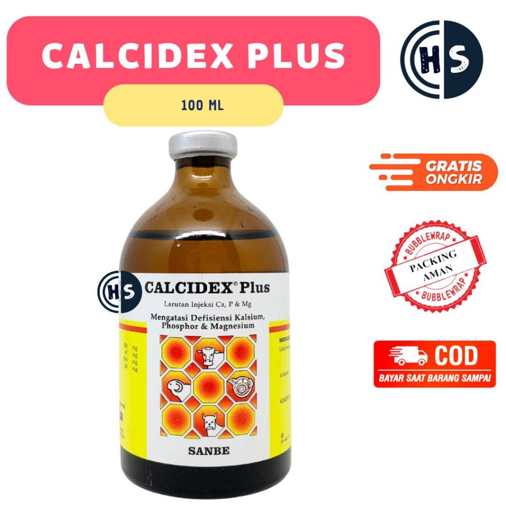 Jual CALCIDEX PLUS Inj 100 ml - SANBE -Obat Sapi Kambing Lumpuh Injeksi ...
