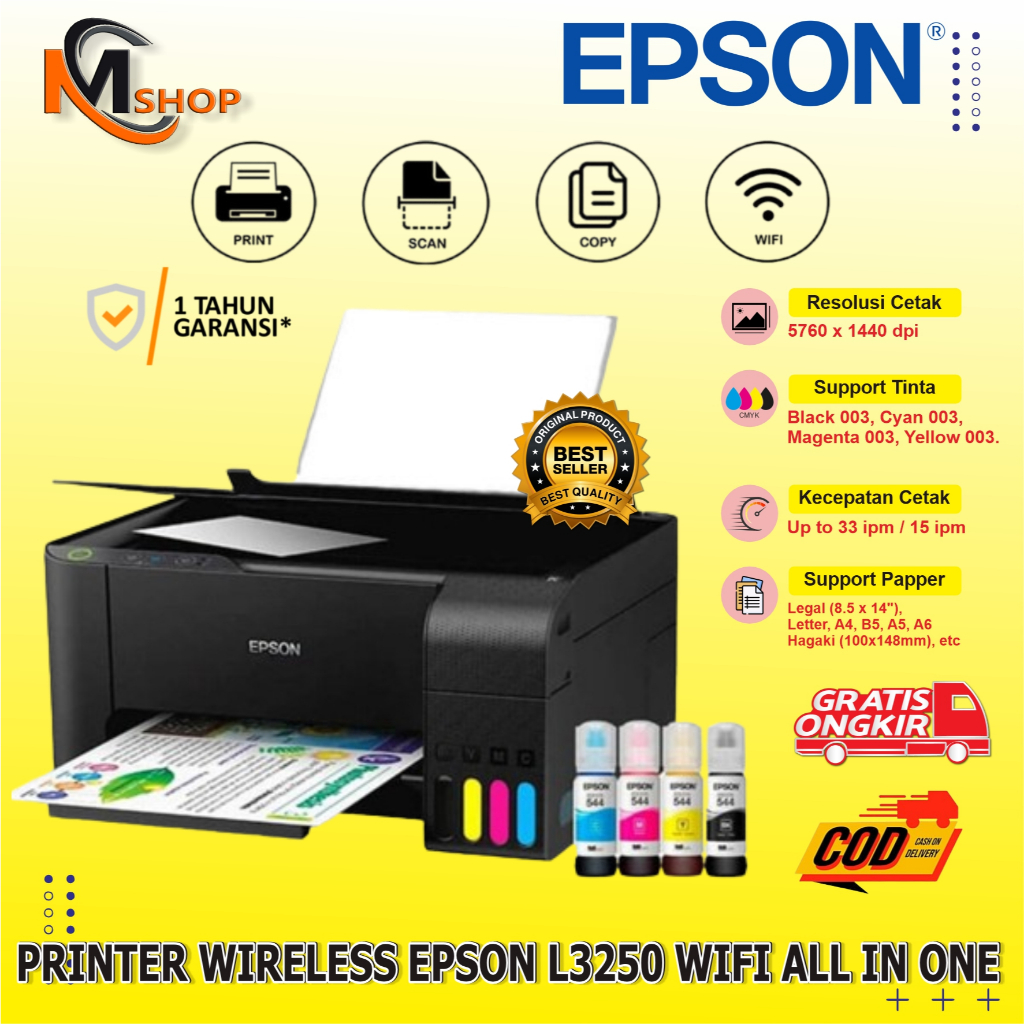 Jual Printer Epson L3250 WiFi All in One Printer Wireless (Print,Scan,Copy) | Shopee Indonesia