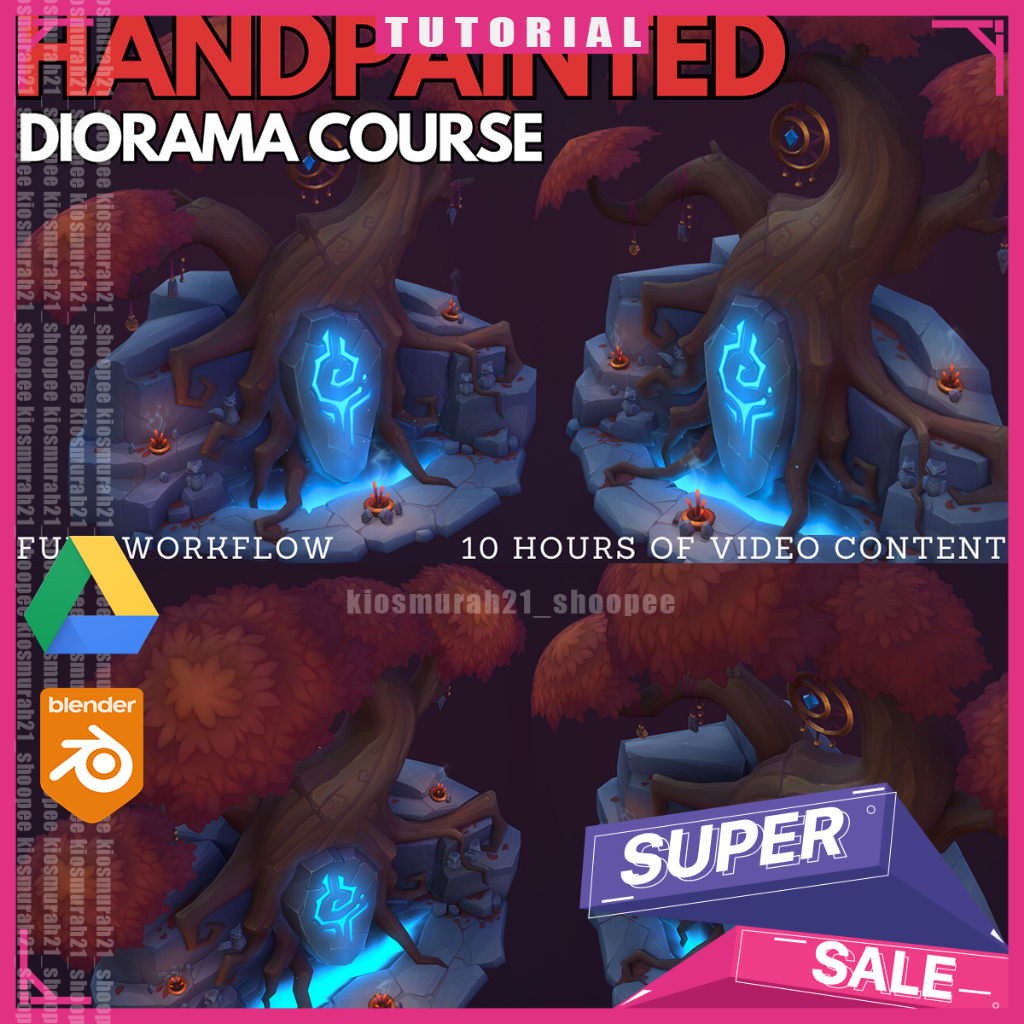 Jual Blender 3D - Artstation - Handpainted Diorama Course [FULL WORKFLOW] 3D Blender Tutorial ...