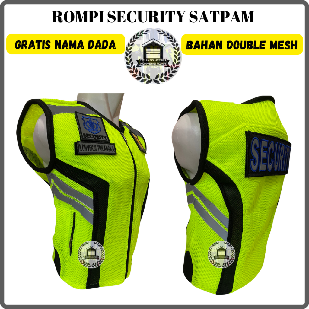 Jual Rompi Security Hijau Terbaru | Rompi Satpam Hijau Jala Tebal ...
