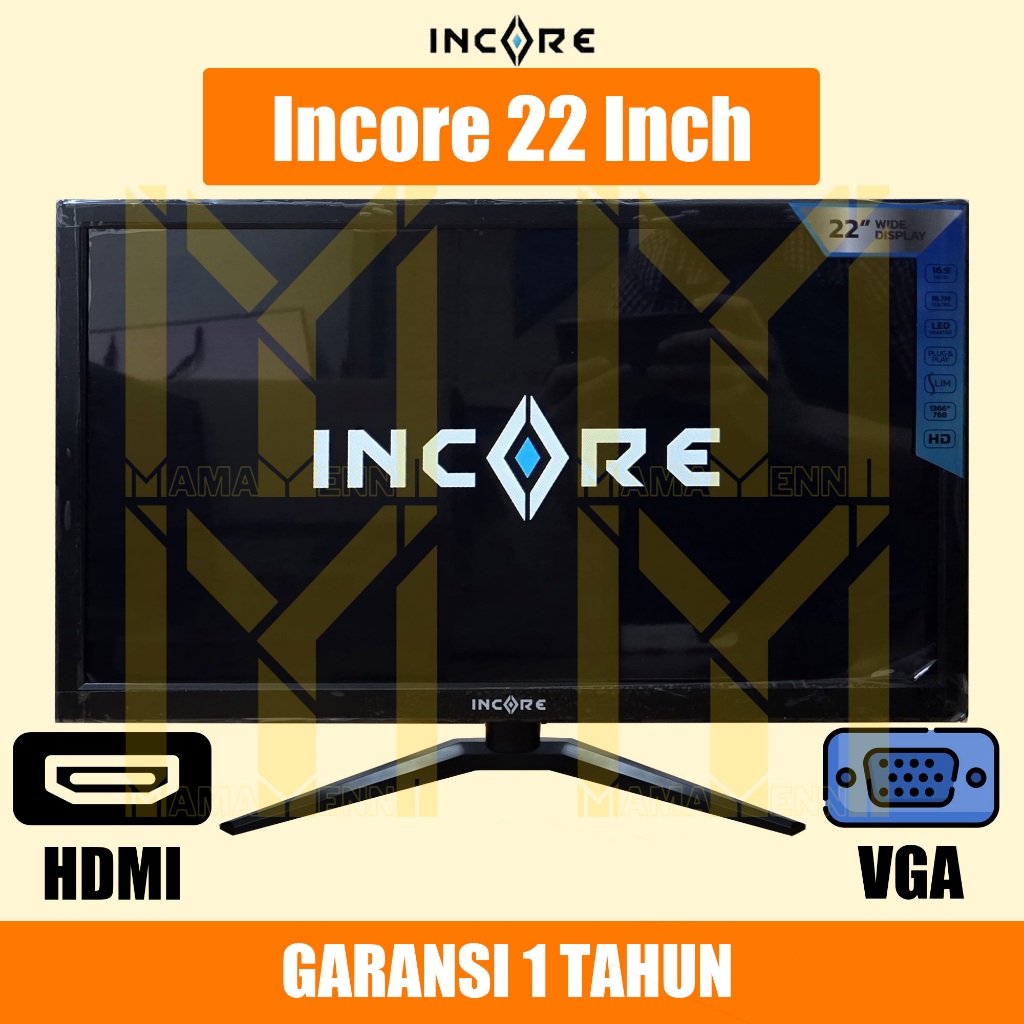 Jual Monitor Incore 22" Full HD (1920x1080) HDMI & VGA / LED 22 Inch ...