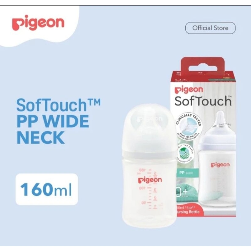 Jual PIGEON Botol Susu Wide Neck 160ml Newborn Baby Bottle SofTouch Nipple Peristaltic Plus ...