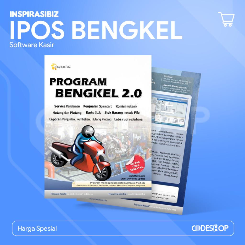 Jual PROGRAM BENGKEL 2.0 PROGRAM UNTUK MENGELOLA SUKU CADANG DAN SERVICE | Shopee Indonesia