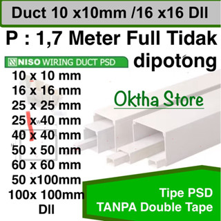 Jual NISO Cable Duct PVC 60x60/50 x50 /40 x40/ 40x25 /16 x16mm PANJANG 1,7m / Kabel dak / pipa ...