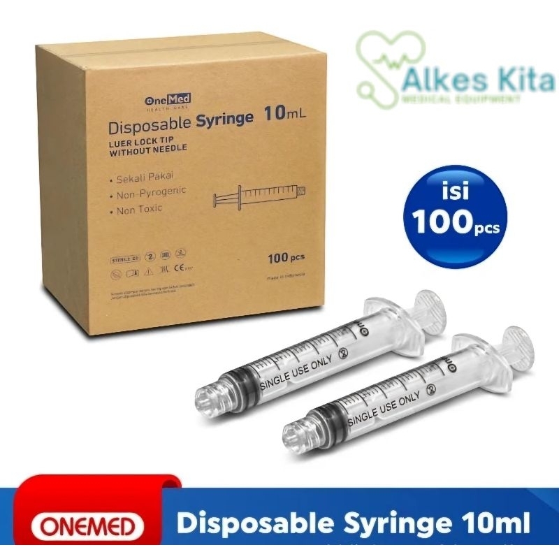 Jual Spuit 10cc 10ml Onemed + Jarum // Syringe 10cc 10ml | Shopee Indonesia
