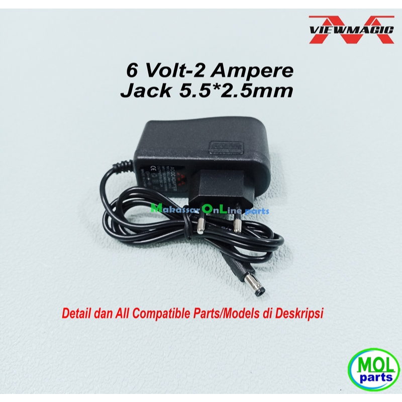 Jual Adaptor 6V 2A Modem Router CCTV Adaptor 6 Volt 2 Ampere 5.5x2.5 ...