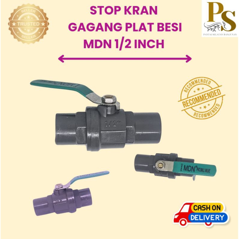 Jual Stop Kran / Ballvalve Gagang Besi Plat MDN 3/4 INCH | Shopee Indonesia