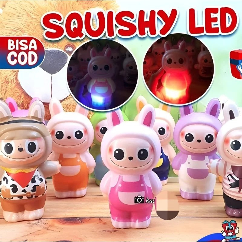 Jual 【Ada LED】 Squishy Labubu LED Warna Warni / Squishy Pencet Slowmo ...