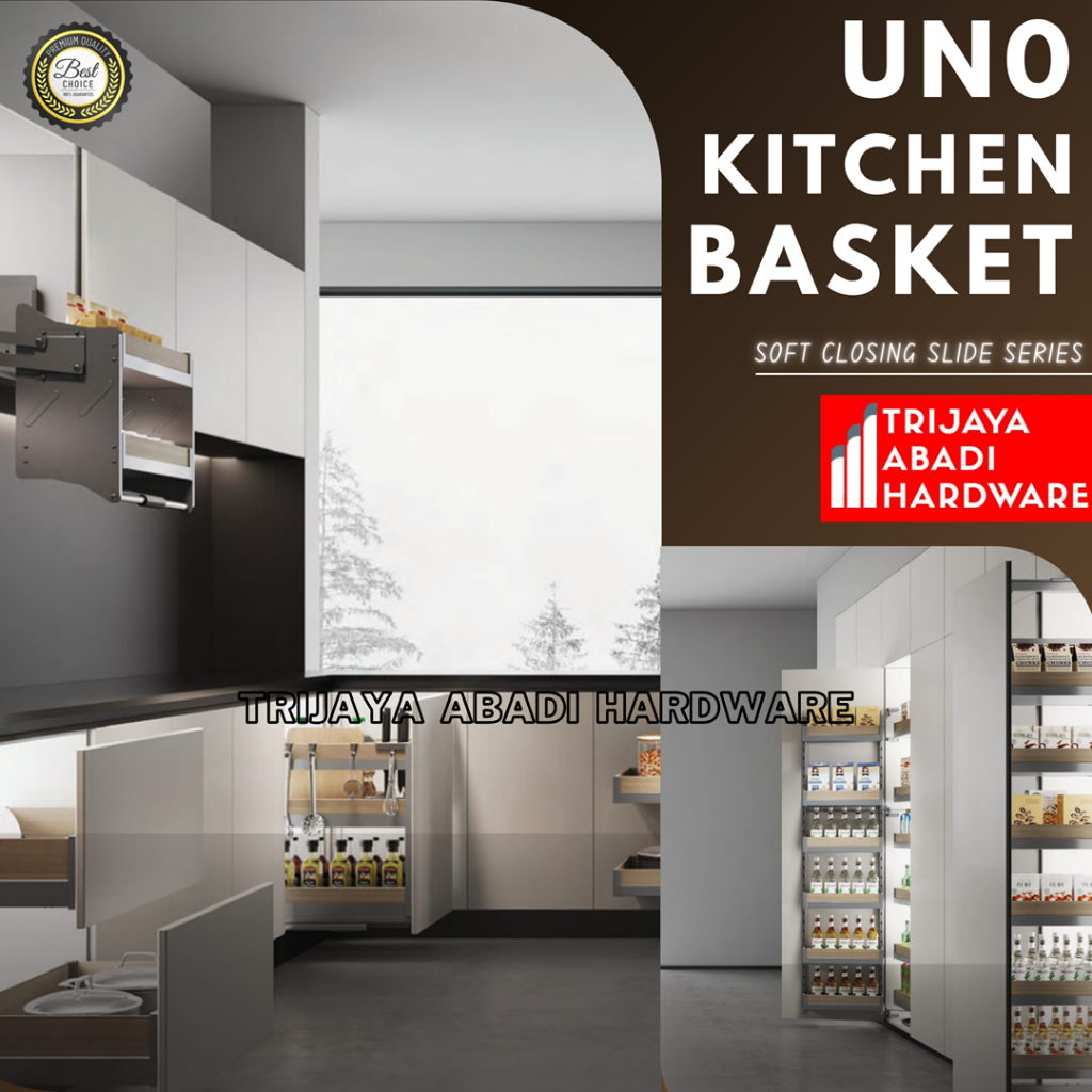 Jual Uno Pull Out Pantry Rak Kabinet Dapur Serbaguna Soft Closing Slide ...