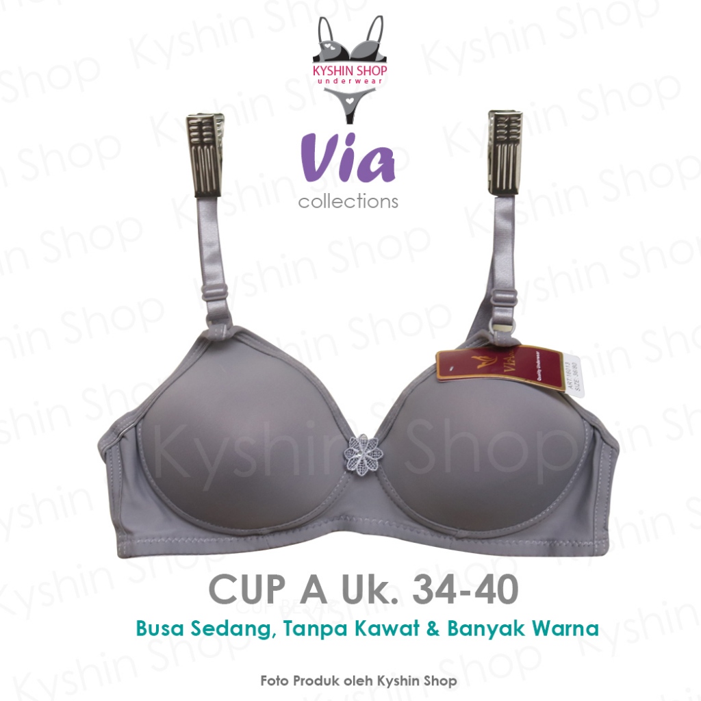 Jual BH Via Cup A-B Tanpa Kawat Busa Sedang Bra Dewasa | Shopee Indonesia