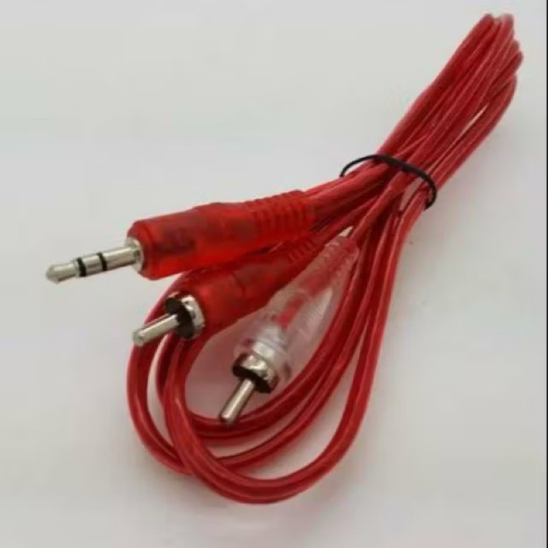 Jual Kabel RCA to mini stereo 2-1/Kabel Hp 2in1 Transparan | Shopee Indonesia