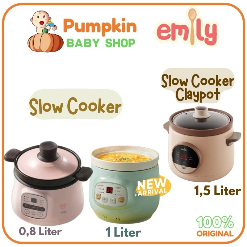 Jual Emily Slow Cooker 0,8L 1L Claypot Slowcooker MPASI bayi | Shopee ...