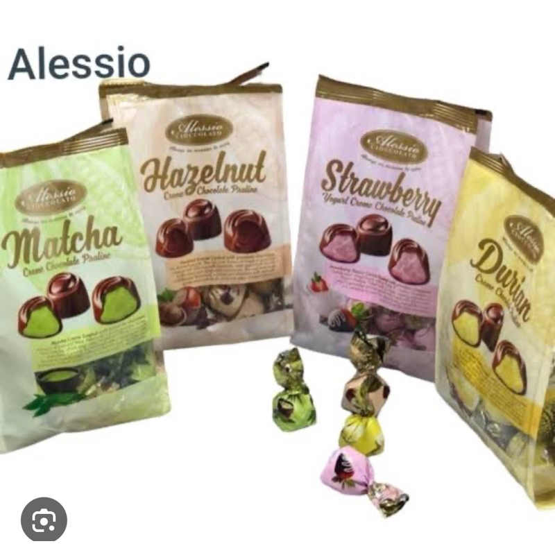 Jual Allesio Praline hazelnut,strawberry,matcha dan durian 200gram ...