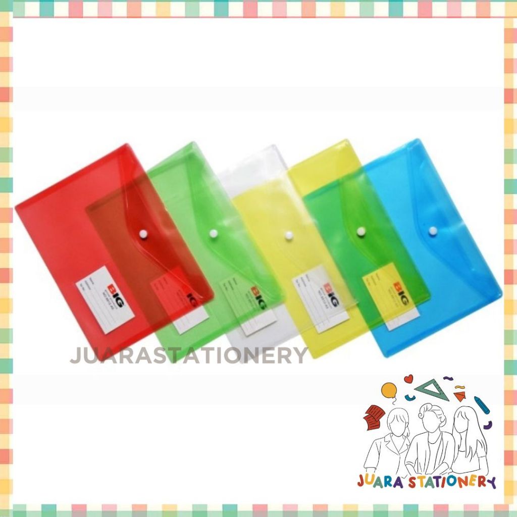 Jual (114) JUARASTATIONERY Map Kancing Big A5 8812 Transparan Warna ...