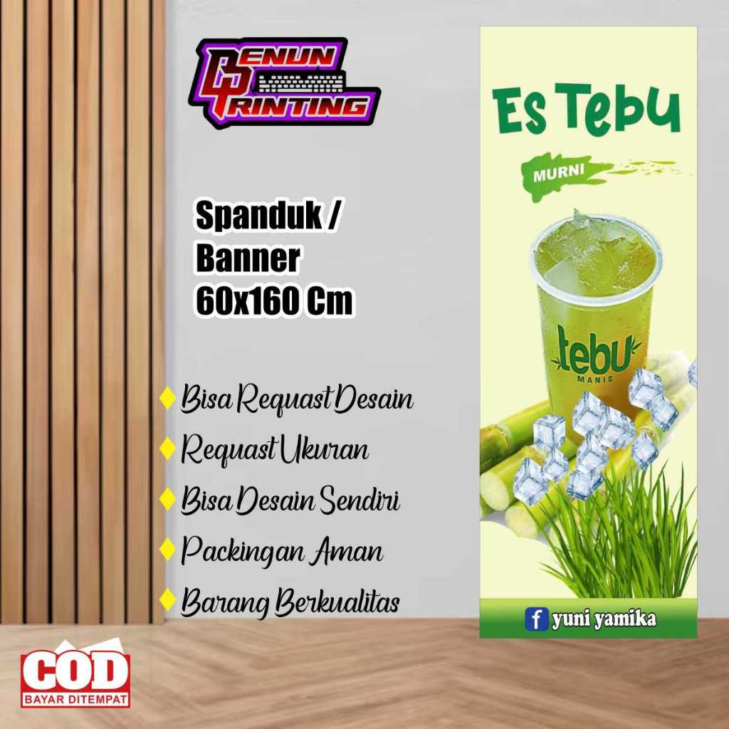 Jual Spanduk Banner 60X160 Cm Es Tebu Murni Bisa Custom Desain Harga ...
