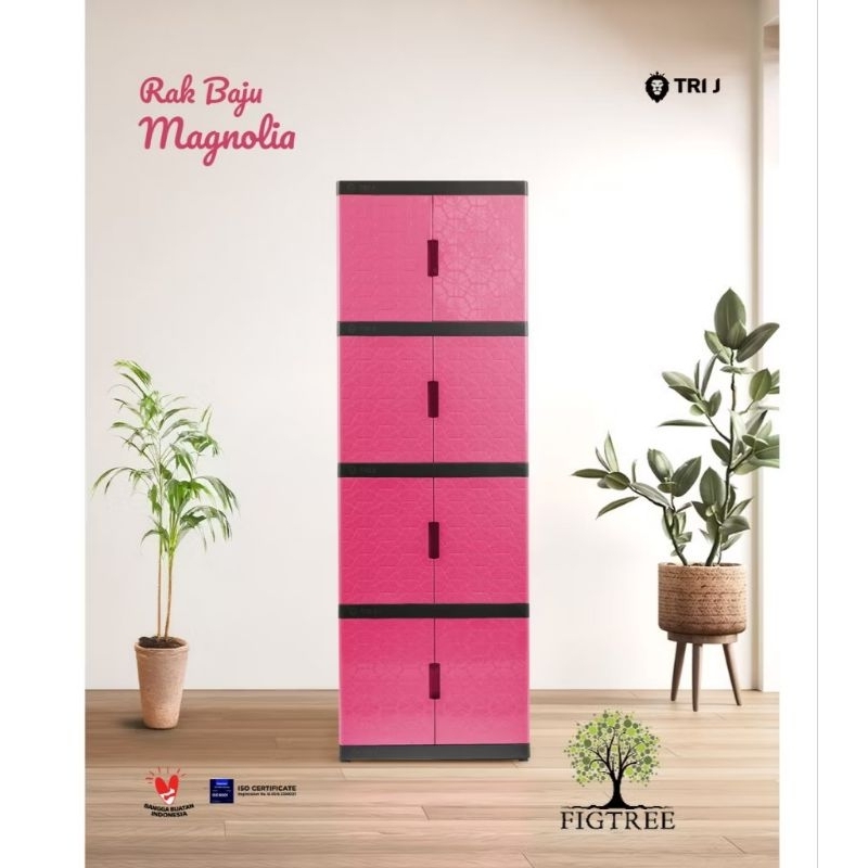 Jual Lemari Rak Baju Plastik Jumbo 4 Susun Magnolia (Terbaru) | Shopee ...