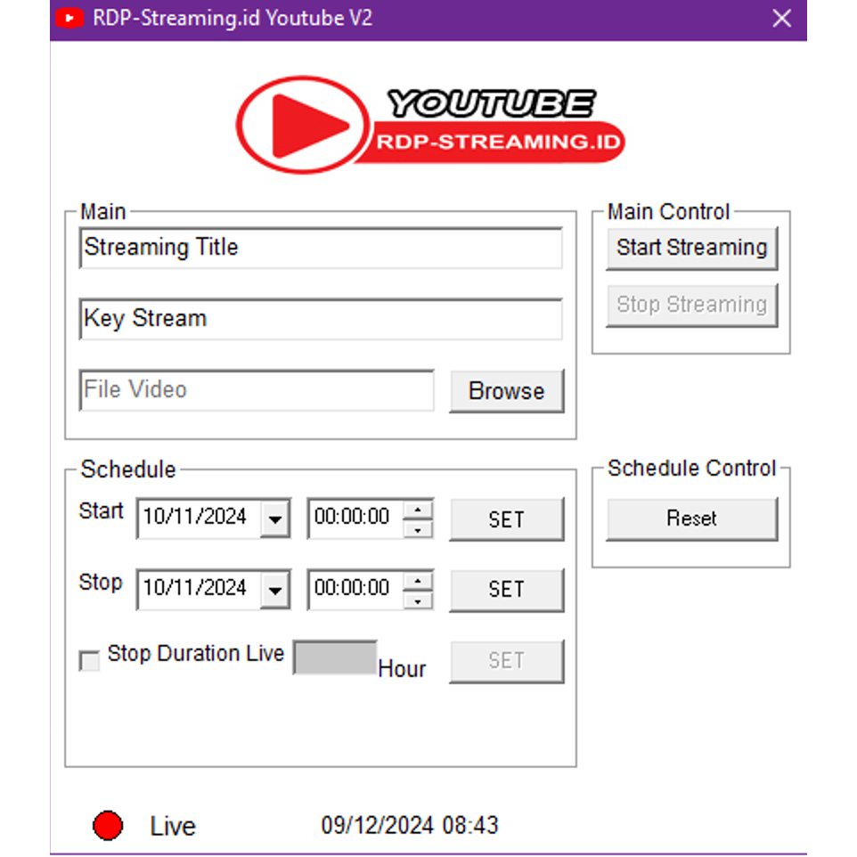 Jual Software Multi Live Streaming Loop Youtube + RDP Non Stop 24 Jam 1 ...