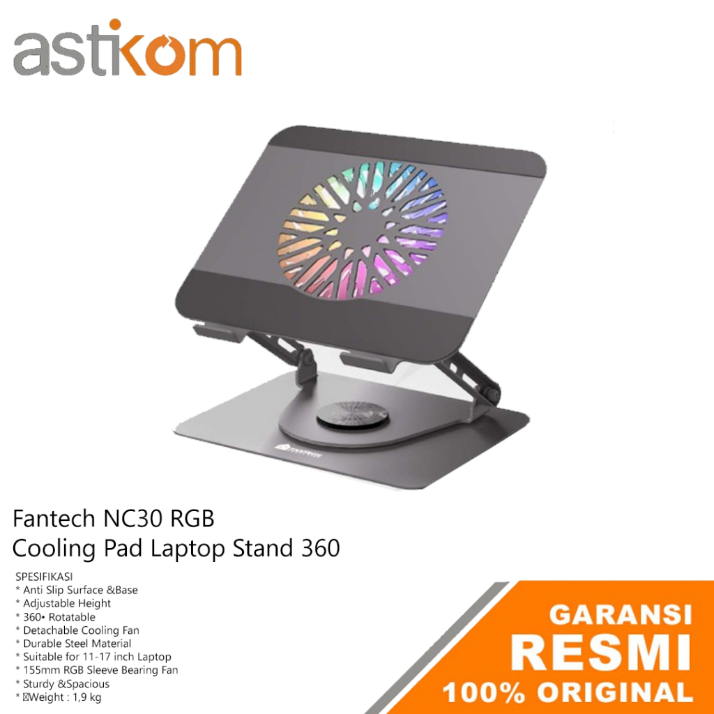 Jual Fantech NC30 RGB Cooling Pad Laptop Stand 360 | Shopee Indonesia