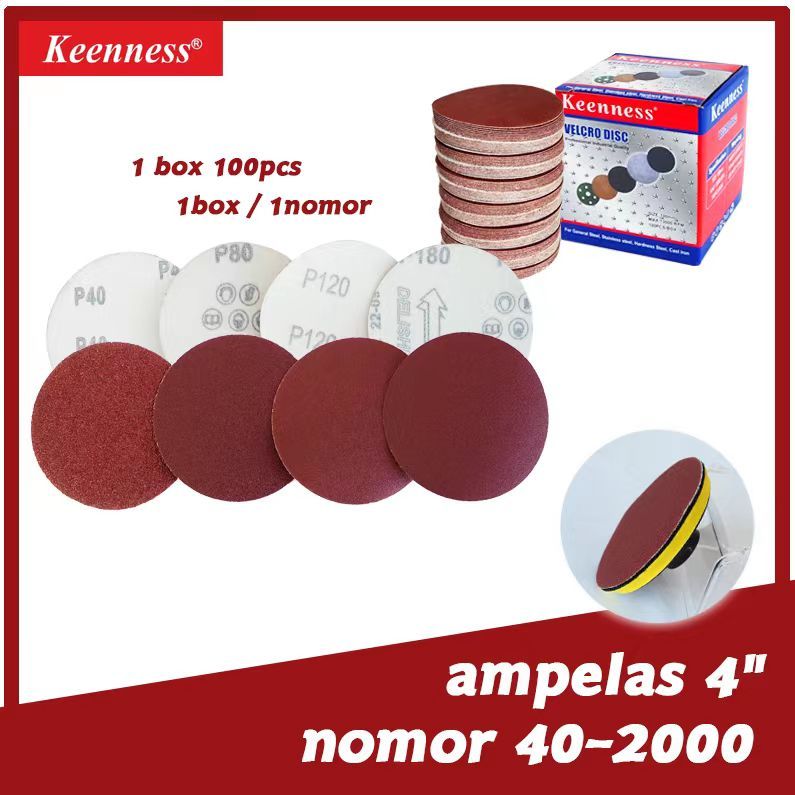 Jual Amplas bulat 4 inch/ amplas tempel 10 pcs/ amplas bulat | Shopee ...