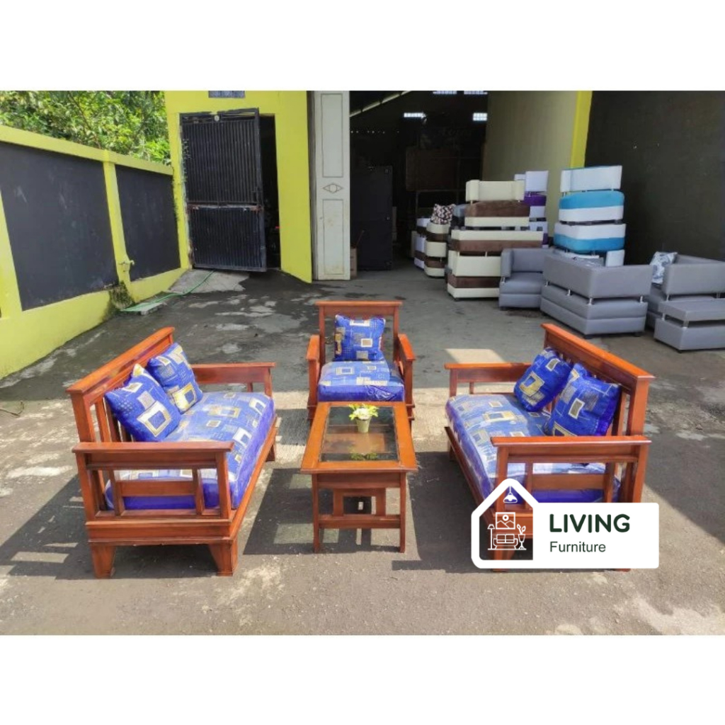 Jual Sofa Kayu Jatilanda / Sofa Kayu 212 Minimalis / Sofa Ruang Tamu ...
